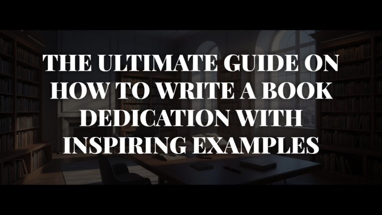 The ultimate guide on how to write a book dedication with inspiring ...